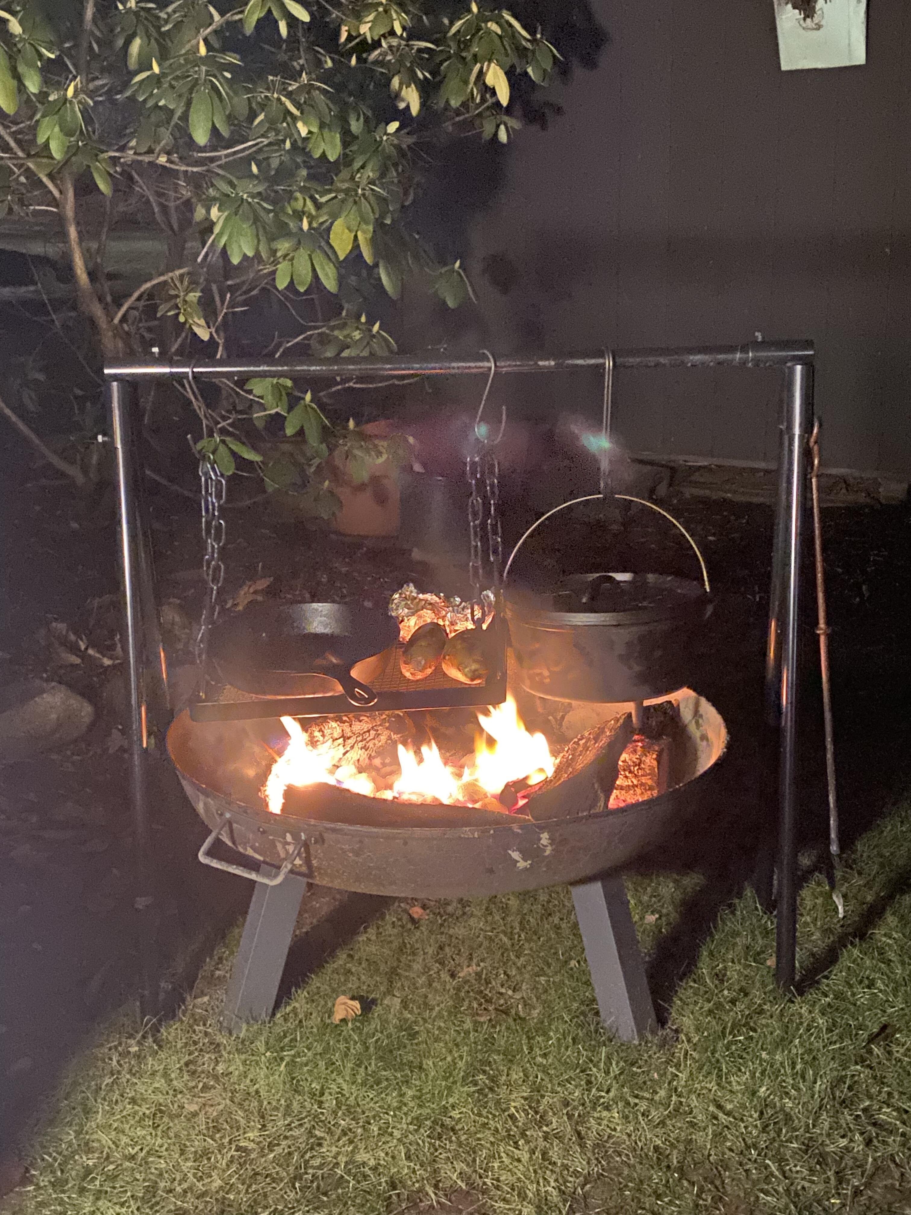 VEVOR Grill Swing, Campfire Cooking Stand 44 Lbs Capacity, Campfire ...